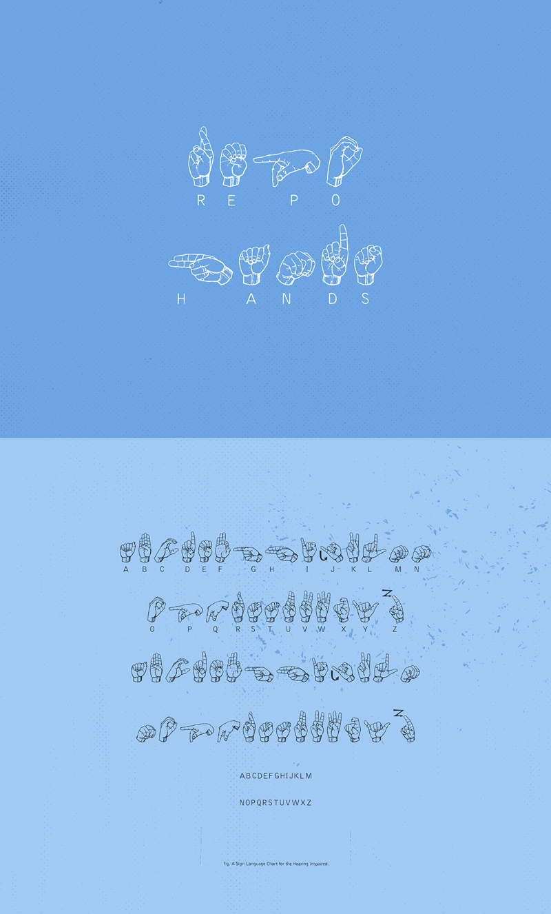 Hand Sign Free Font - LRC Type Repo Hands - Freebie Supply