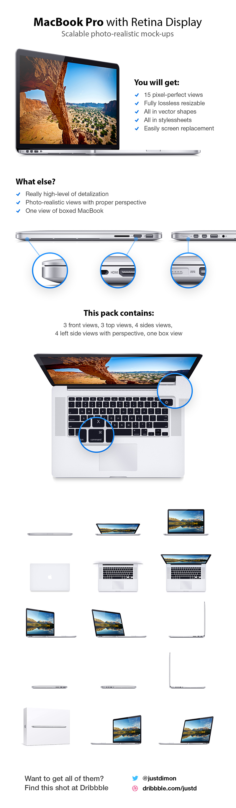 MacBook Pro - 15 Scalable Mock-Ups - Freebie Supply