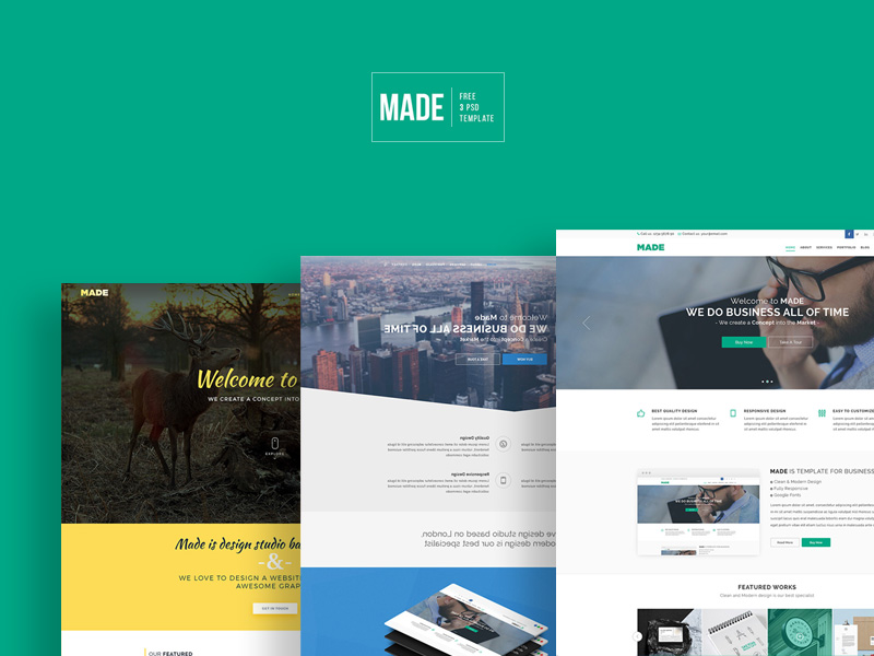 MADE Templates - PSD Freebie - Freebie Supply