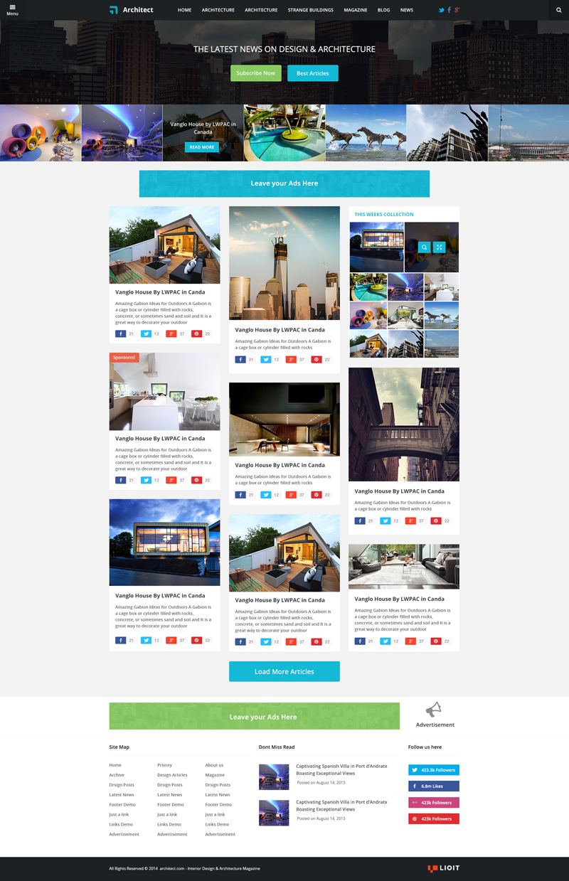 Masonry Blog PSD - Freebie Supply