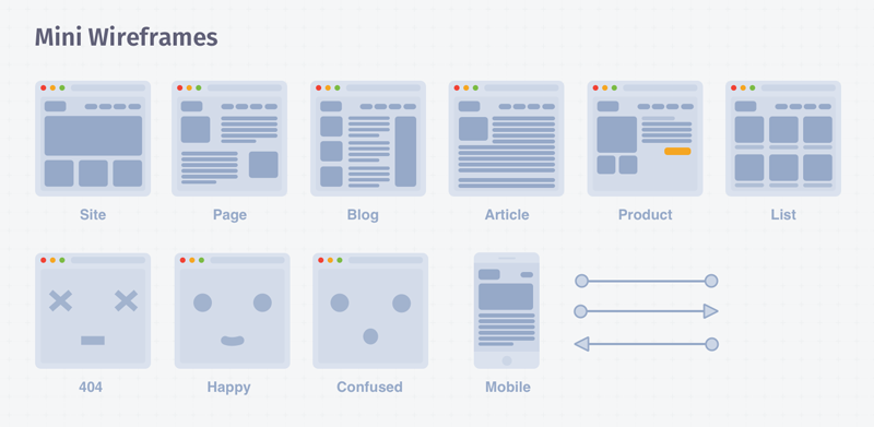 Mini Light Wireframes by Luka Dadiani - Freebie Supply