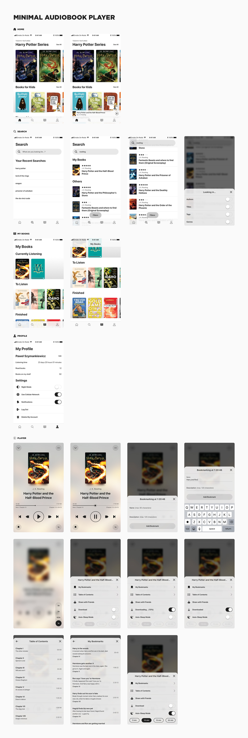 Minimal Audiobook Player - Sketch Freebie - Freebie Supply