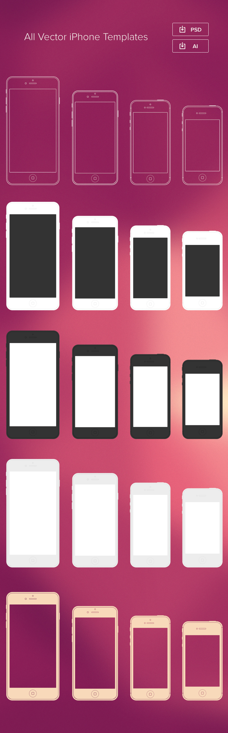 Minimal iPhone Templates - Free Resource - Freebie Supply
