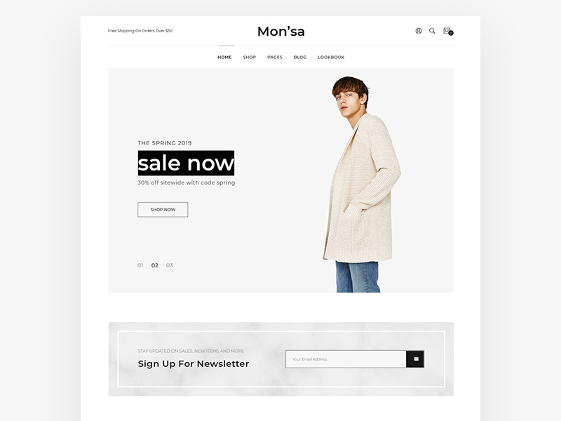 Online Store Demo Template - Mon'sa - Freebie Supply