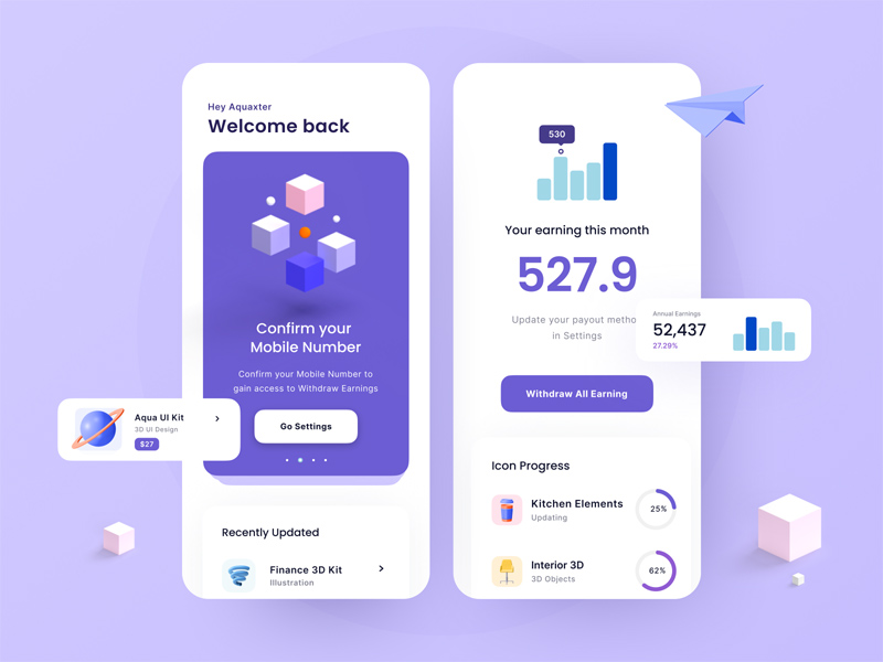Earnings Management App Concept - Freebie Supply