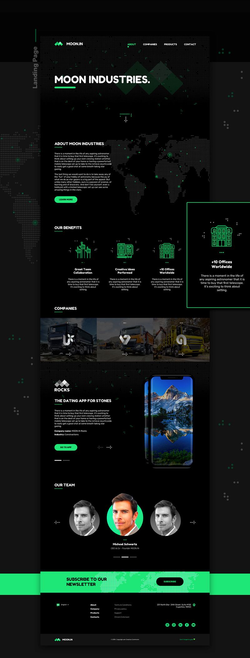 Moon.in Sketch & Principle Landing Page - Freebie Supply