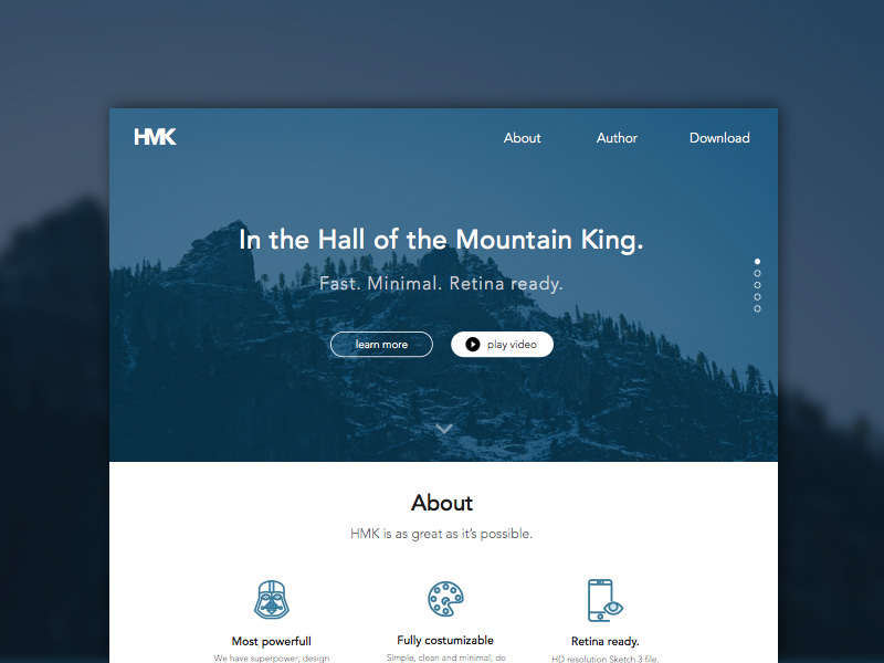 Mountain King Website Template made in Sketch - Freebie Supply