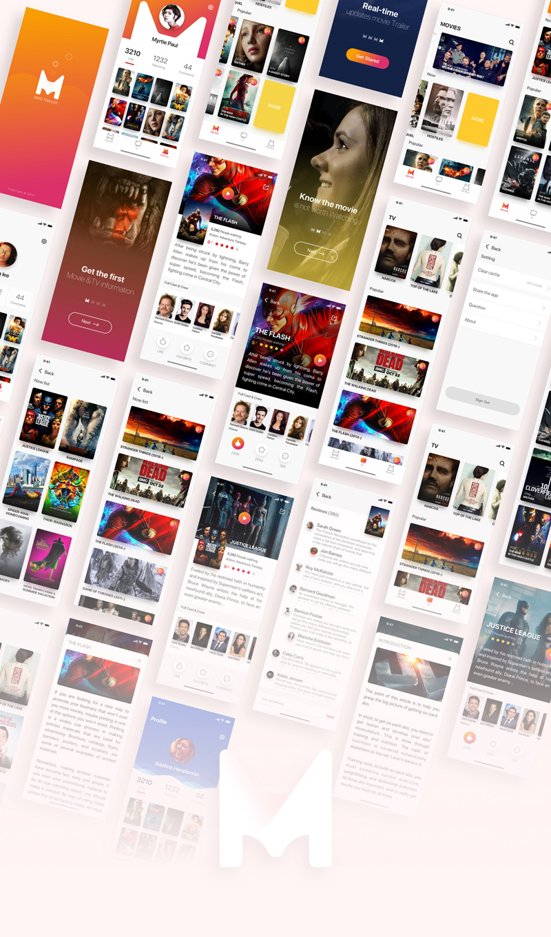 Movies App UI Kit by Aervea - Freebie Supply