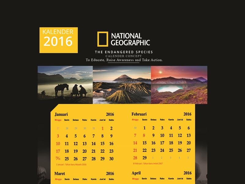 National Geographic Calendar : Free PSD - Freebie Supply