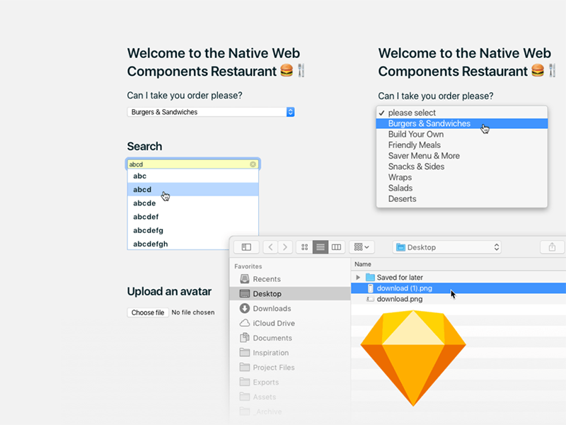 Native Web Components Sketch Library - Freebie Supply
