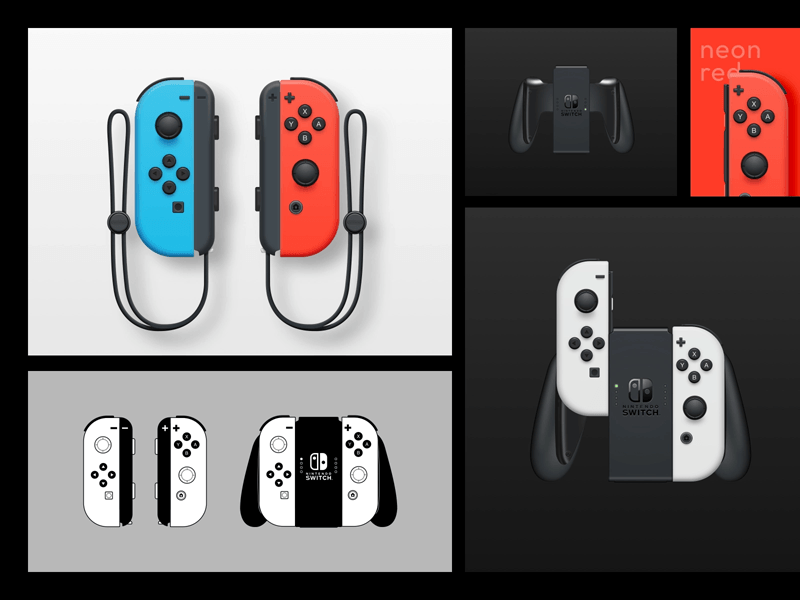 Nintendo Joy-Con Controller Sketch Mockup - Freebie Supply