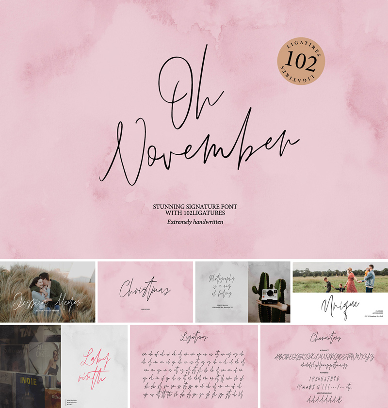 Oh November Font | Trendy Script - Freebie Supply