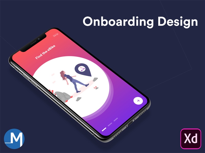 App Onboarding Screen for Adobe XD - Freebie Supply