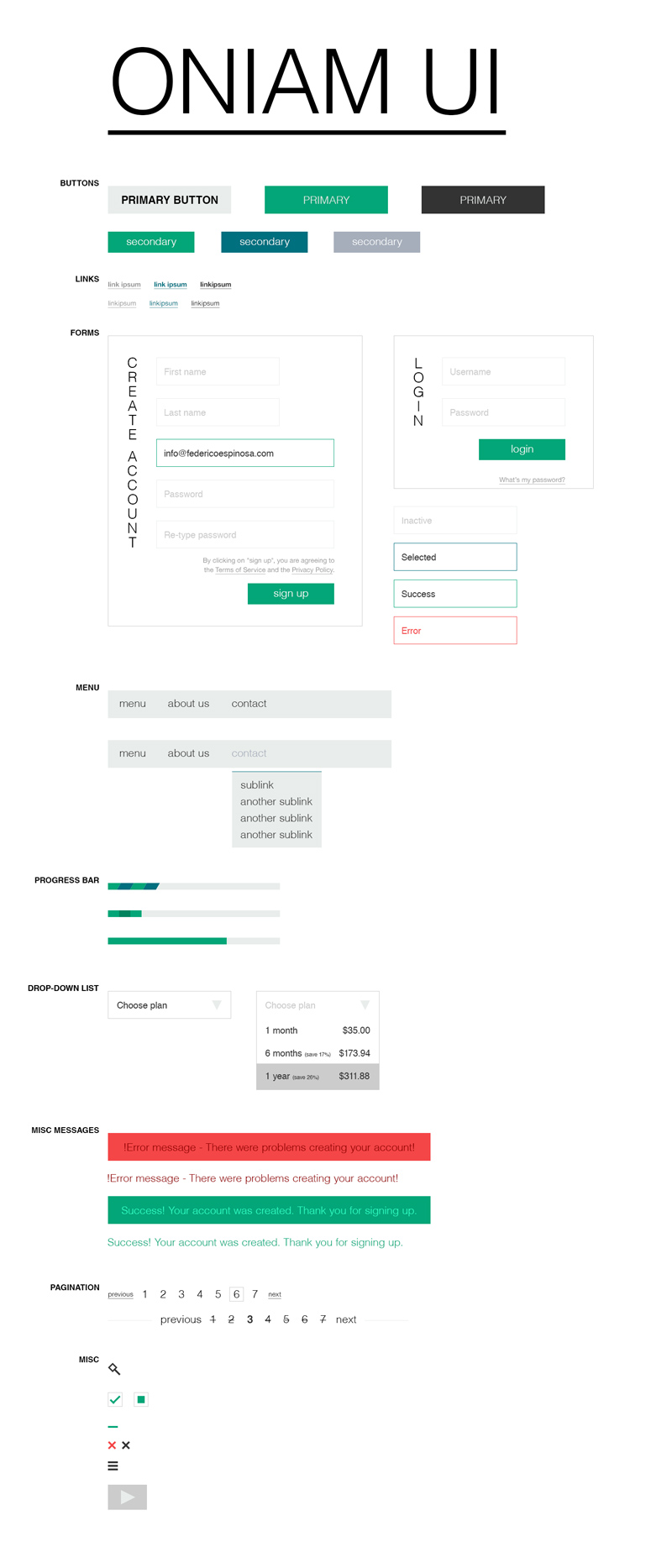 Oniam UI Kit - Free Resource - Freebie Supply