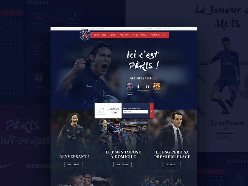 Paris Saint Germain Redesign Template - Free Resource - Freebie Supply