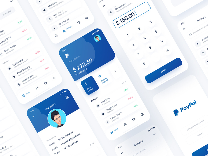 PayPal App Redesign Concept - Freebie Supply