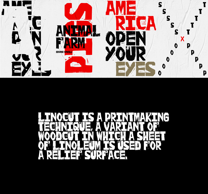 Peich Linocut Font - Free Typeface - Freebie Supply