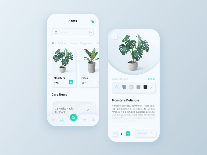 Plant Store App Concept made in Sketch - Freebie Supply