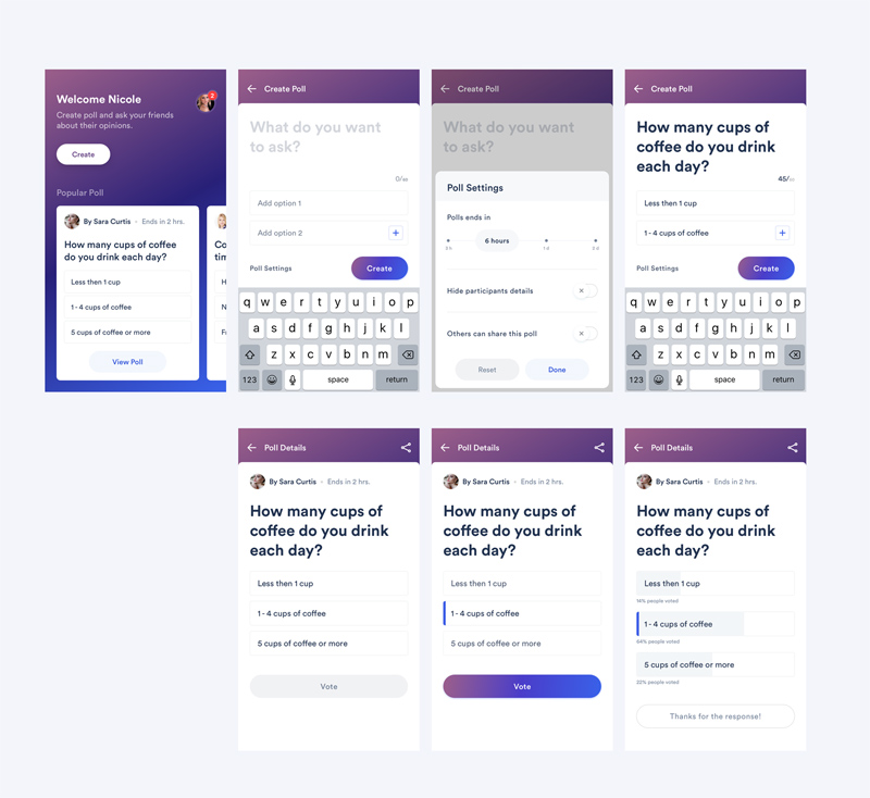 Poll App Concept - Free Sketch - Freebie Supply