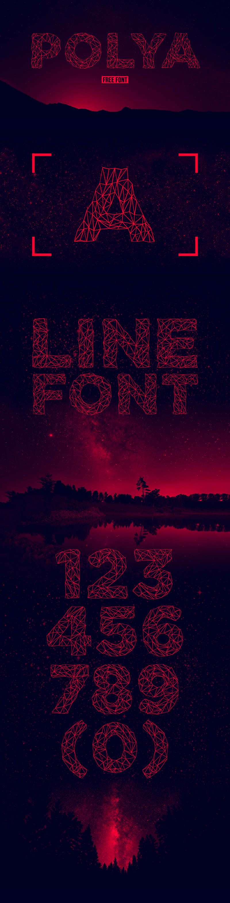 POLYA Font - Polygon Line Typeface - Freebie Supply