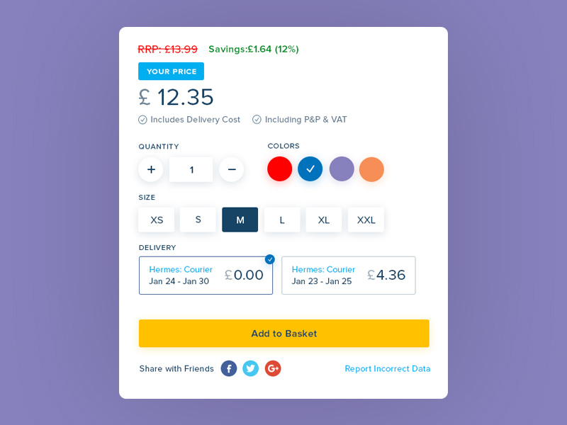 Product Purchase Options - Free PSD - Freebie Supply