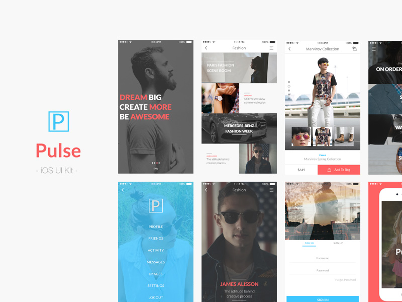 Pulse iOS UI Kit Sample - Free Resource - Freebie Supply