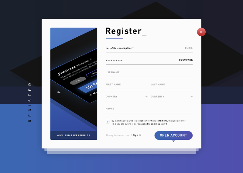 Register Form Template - Free PSD - Freebie Supply