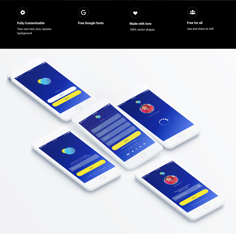 Adobe XD Registration UI Kit - Freebie Supply