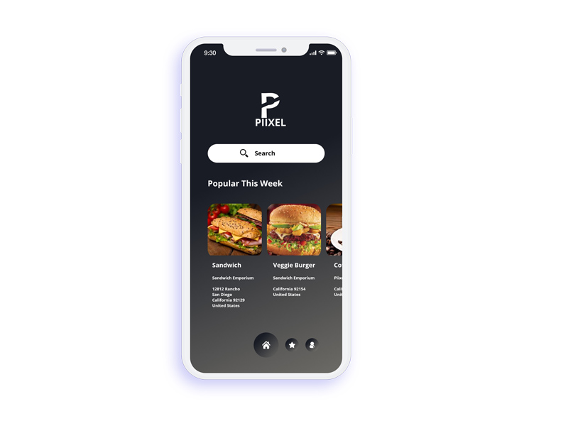 Restaurant App Concept for iPhone X - XD Freebie - Freebie Supply