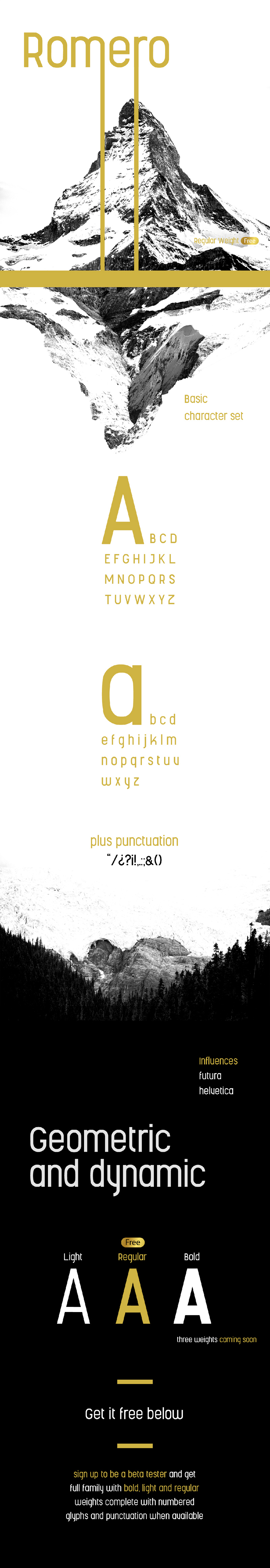 Romero Regular - Free Typeface - Freebie Supply