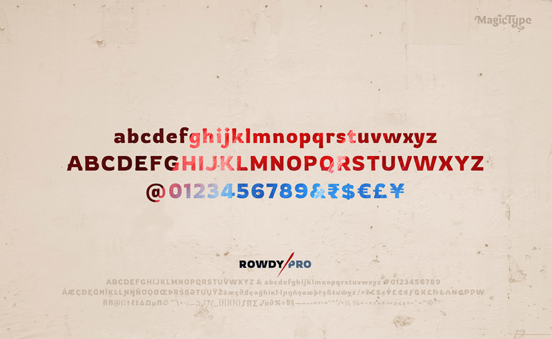 Rowdy Pro Font - Latin Display Typeface - Freebie Supply