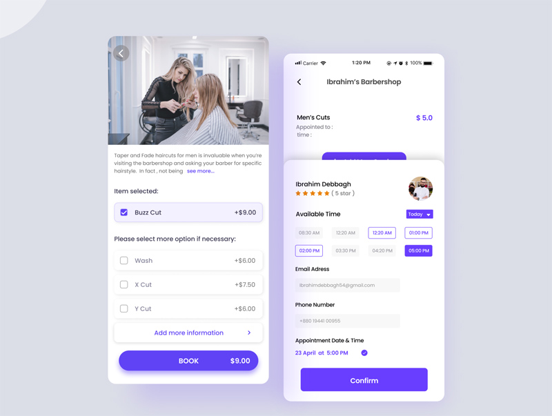 Hair Salon App Design - Freebie Supply