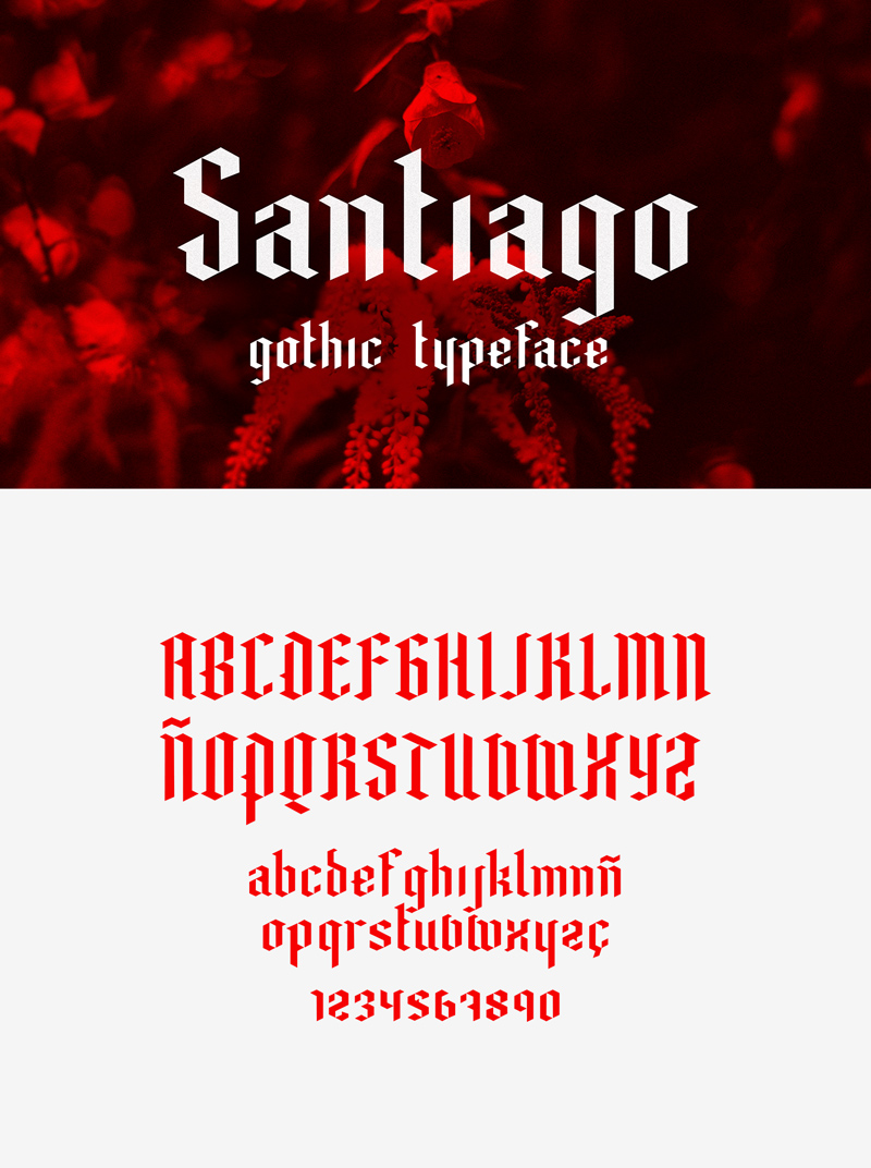 Santiago Font - Free Gothic Typeface - Freebie Supply