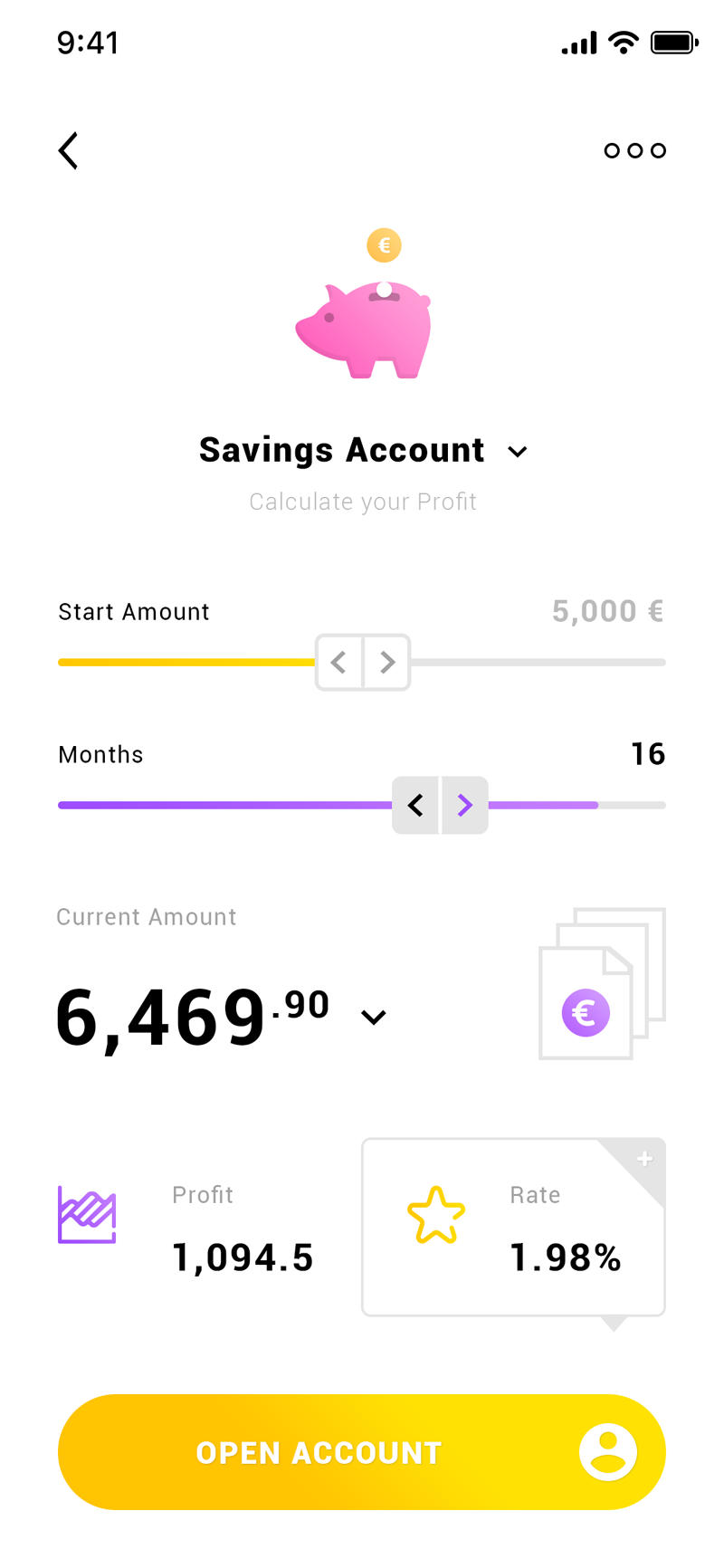 Savings Account iOS App Design: Free PSD - Freebie Supply