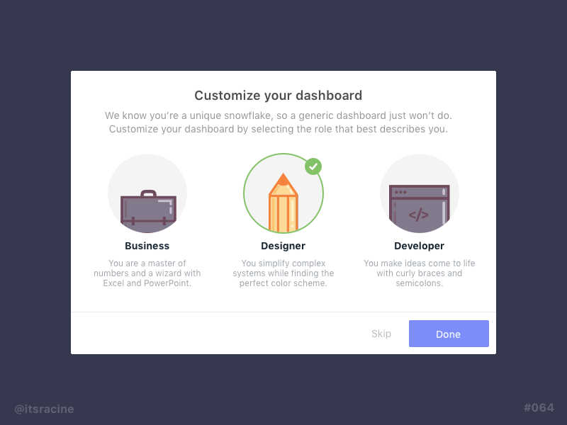 Select User Type made in Sketch - Freebie Supply