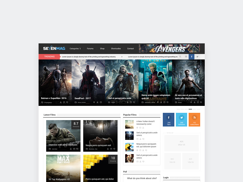 Sevenmag Template : Free PSD - Freebie Supply
