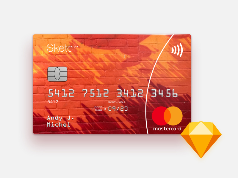 Sketch MasterCard Mockup - Freebie Supply