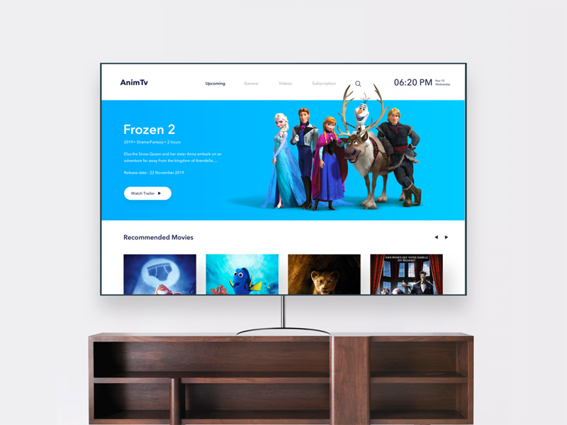 Smart TV UI Design - Freebie Supply