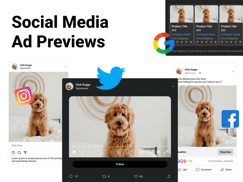 Social Media Ad Preview Templates - Freebie Supply