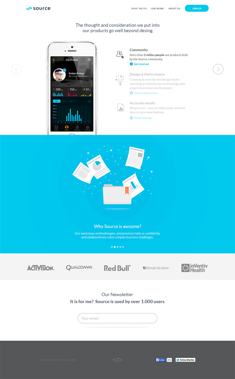 Source Landing Page PSD - Freebie Supply