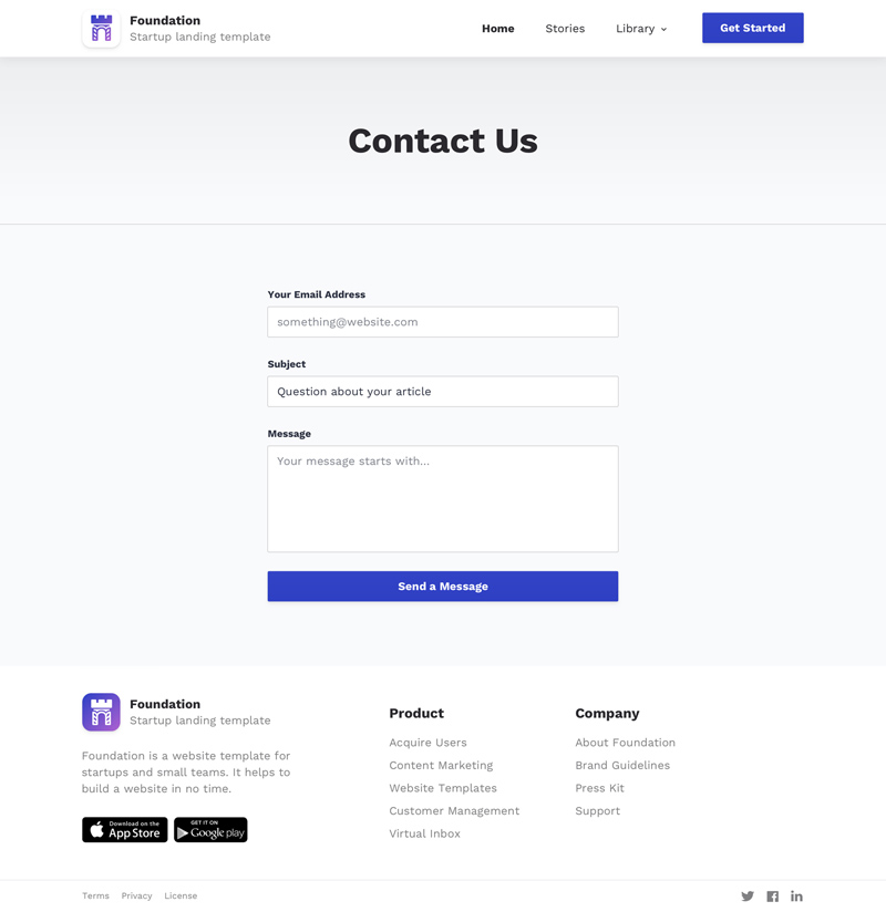 Startup Landing Page Template - Freebie Supply