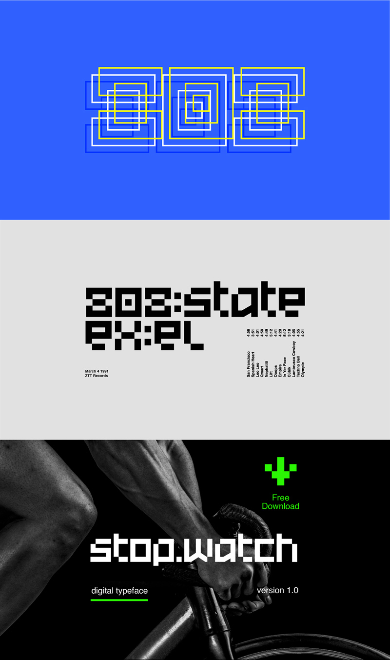 Stopwatch Font - Sports Typeface - Freebie Supply