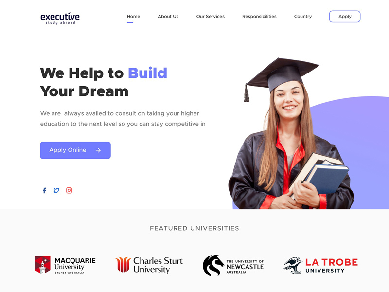 Study Abroad Website Template - Sketch Freebie - Freebie Supply