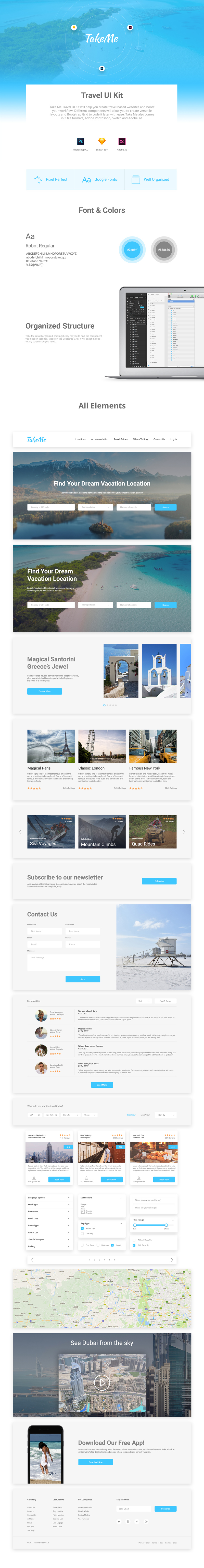 TakeMe - Travel UI Kit - Freebie Supply