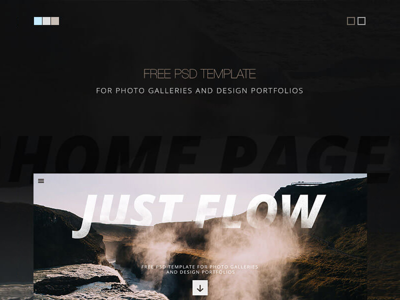 Template For Photo Galleries And Portfolios - PSD Freebie - Freebie Supply