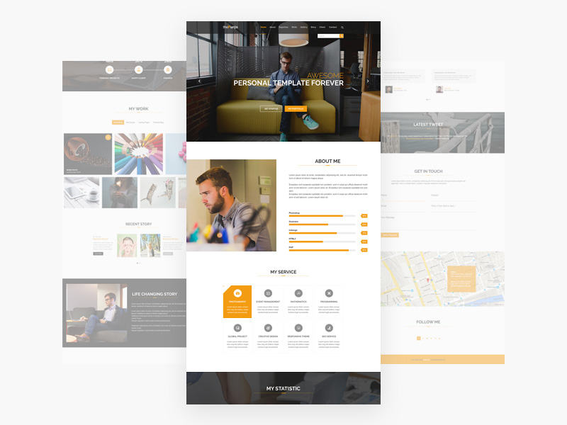 ThePunjo Portfolio Template - PSD Freebie - Freebie Supply ThePunjo Portfolio Template - PSD Freebie - Freebie Supply
