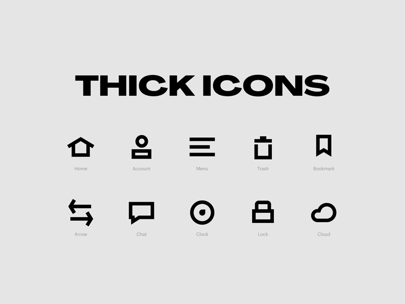 Thick Icons Pack - Freebie Supply