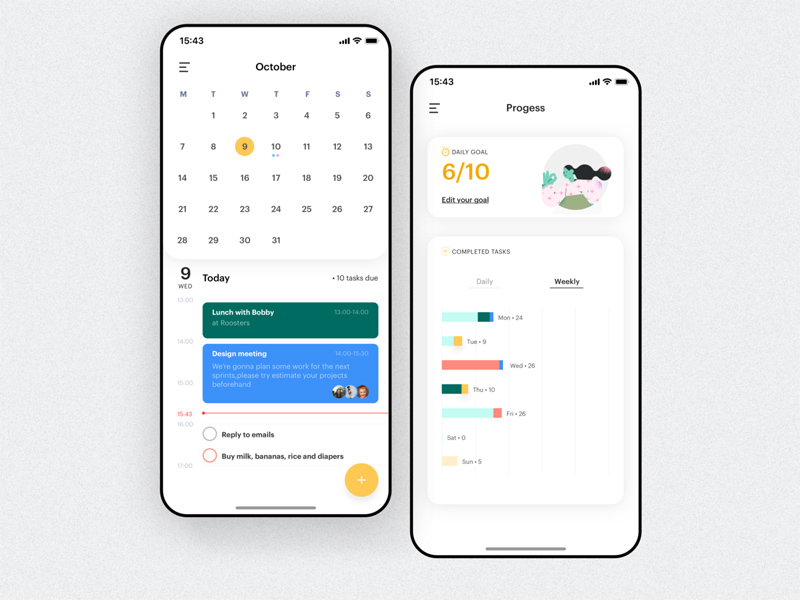 Calendar To Do List App Design - Sketch Freebie - Freebie Supply