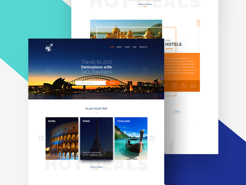 Travel Landing Page - Free PSD - Freebie Supply