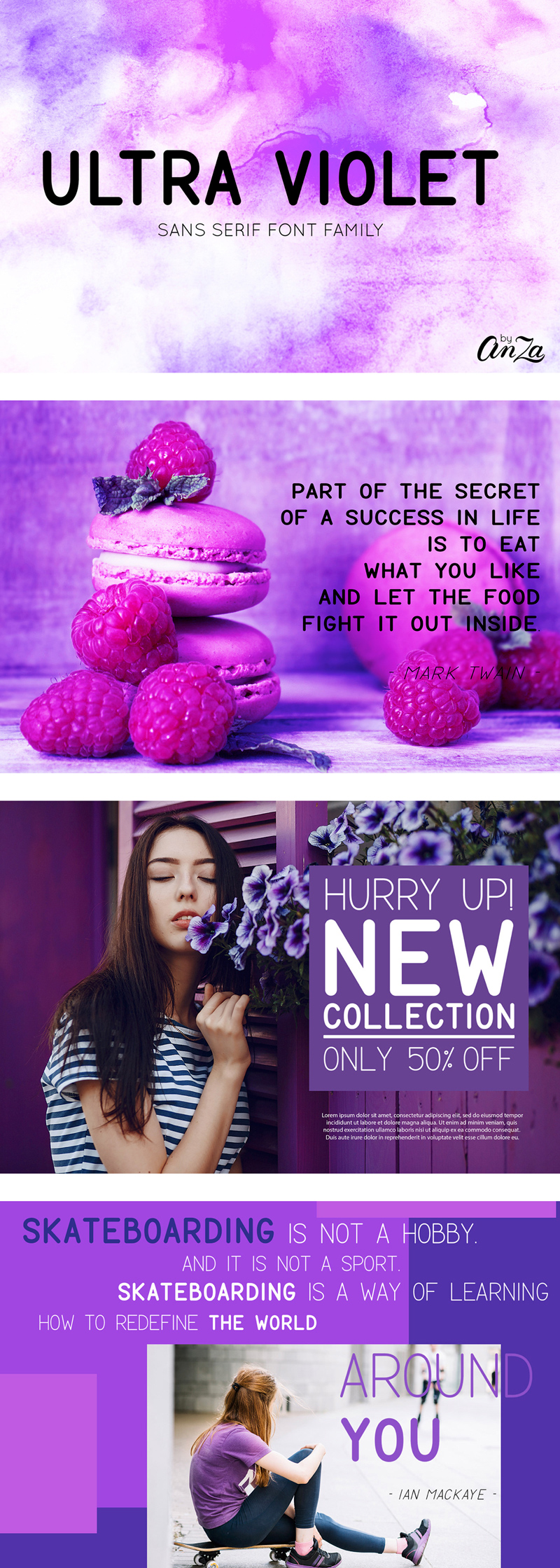 Ultra Violet Sans Serif Font Family - Freebie Supply